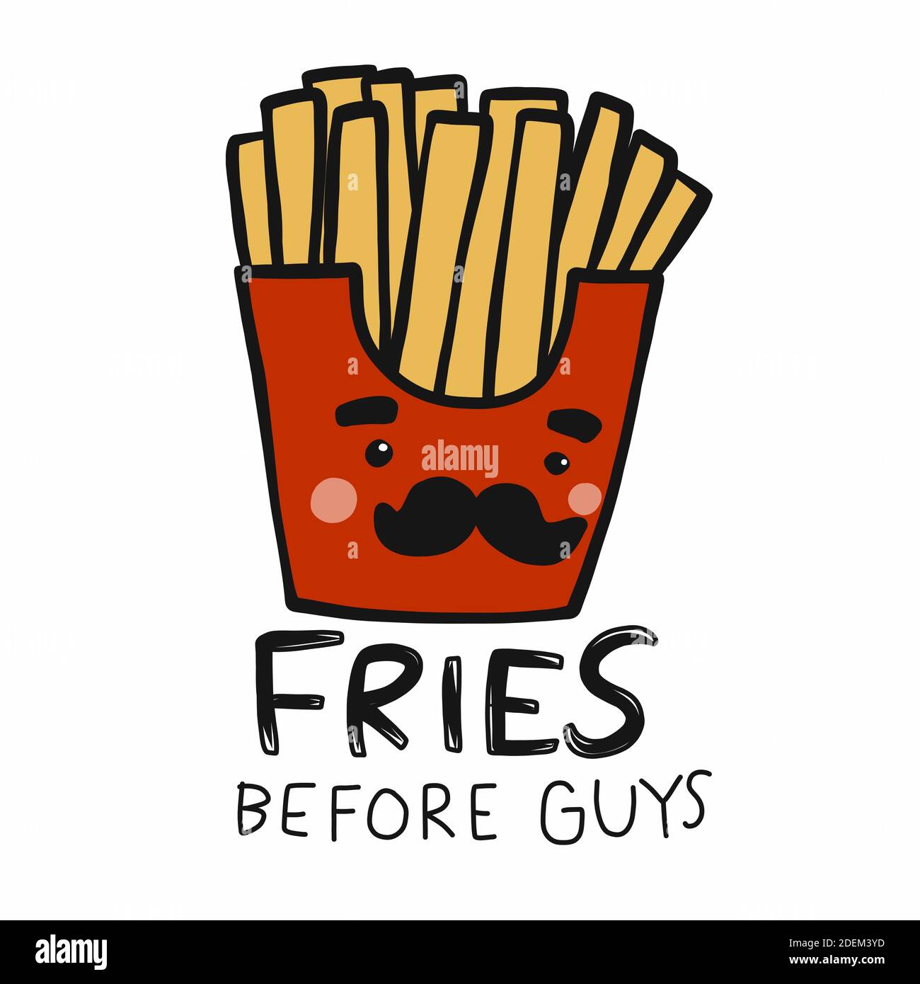 Fries before guys cartoon vector illustration Stock Vector Image & Art ...