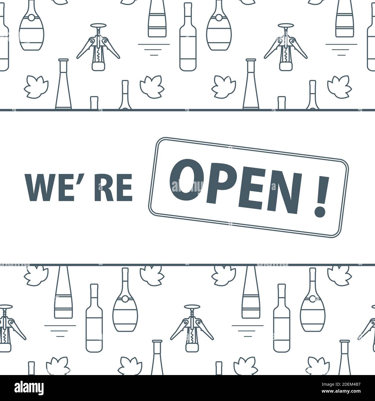 Vector illustration Reopening of liquor store alcohol shop bar after ...