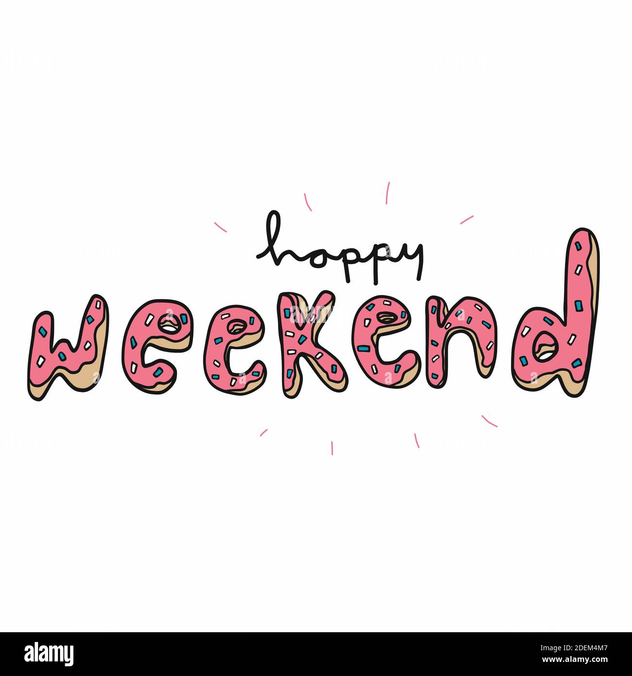 Happy weekend donut vector illustration Stock Vector Image & Art - Alamy