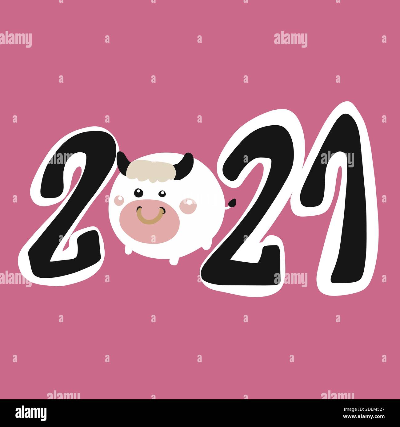 2021 cow year cartoon vector illustration Stock Vector Image & Art - Alamy