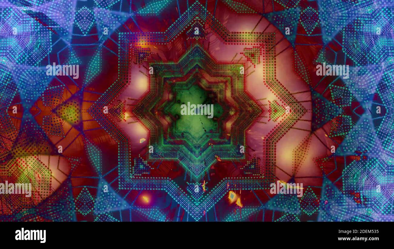 Blinking color changing dots kalidoscope 3d illustration vfx background ...