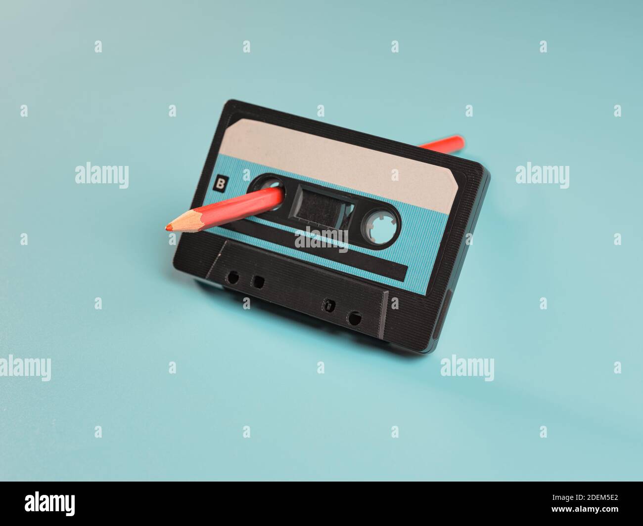 Audio cassette and pencil Stock Photo - Alamy