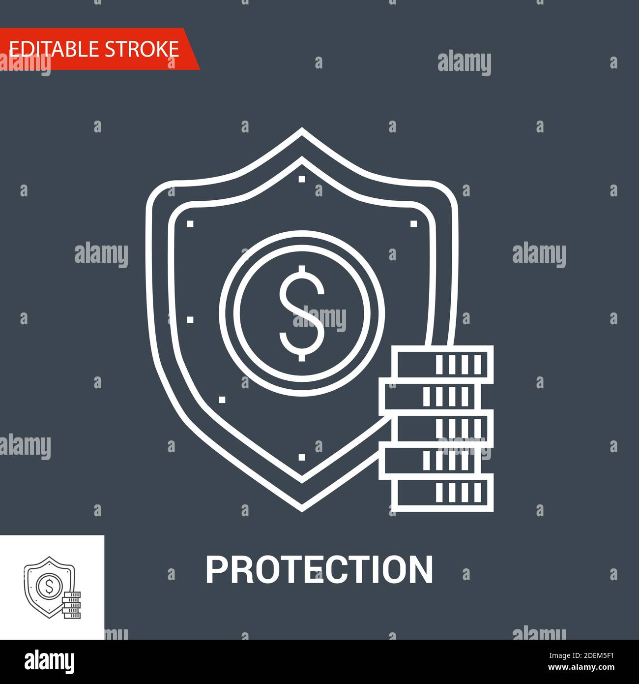Protection Icon. Thin Line Vector Illustration Stock Vector Image & Art ...
