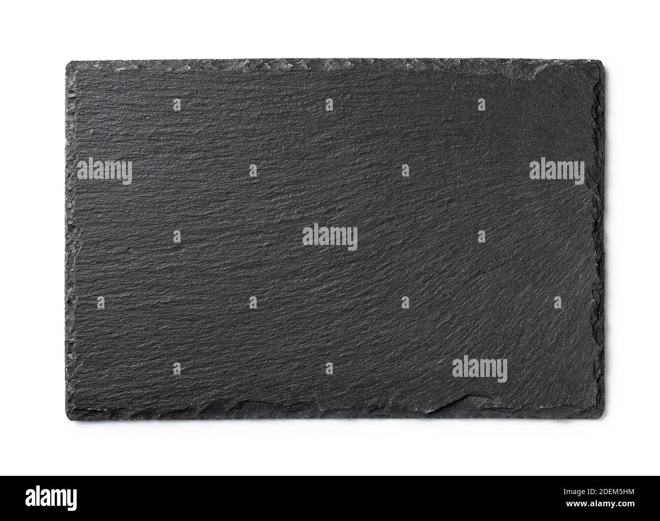 Black slate cutting board isolated on white background. Top view Stock ...