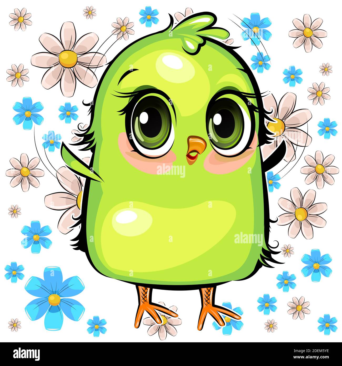 Small parrot. The funny chick is trying to take off. Cute and funny ...