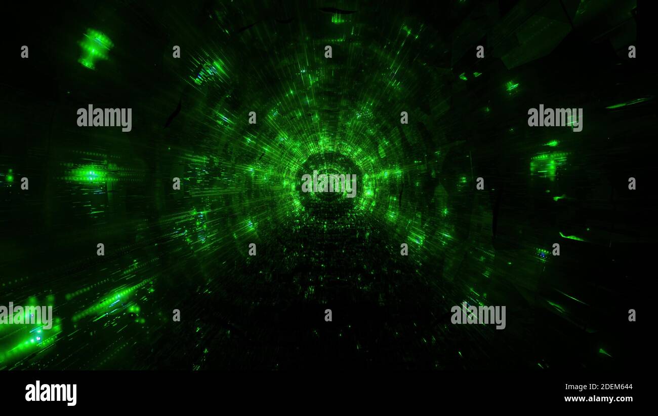 Green hole tunnel vfx 3d illustration background wallpaper Stock Photo ...