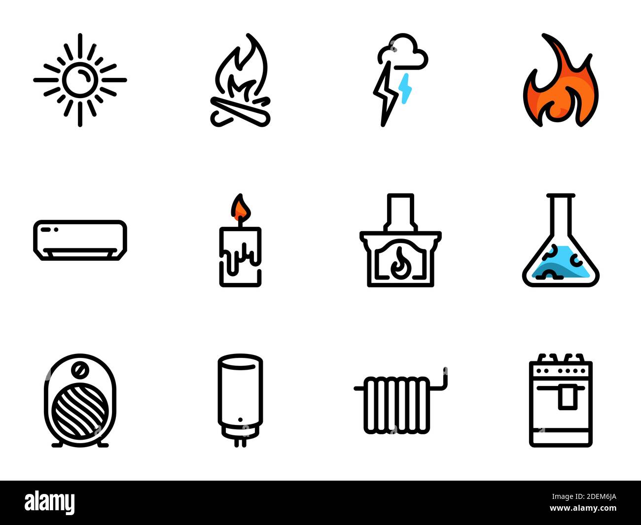 Set of black vector icons, isolated against white background ...