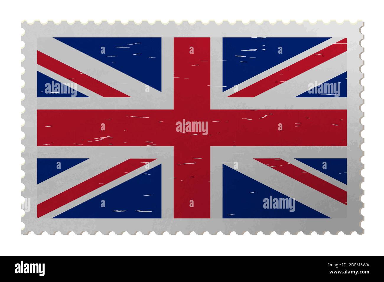 United Kingdom flag on old postage stamp, vector Stock Vector Image ...