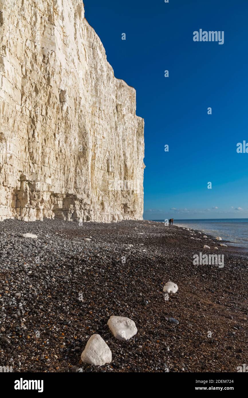 England, East Sussex, Eastbourne, Birling Gap, The Seven Sisters Cliffs ...