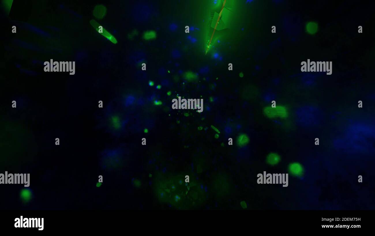 Green particles motion design 3d illustration visual background ...