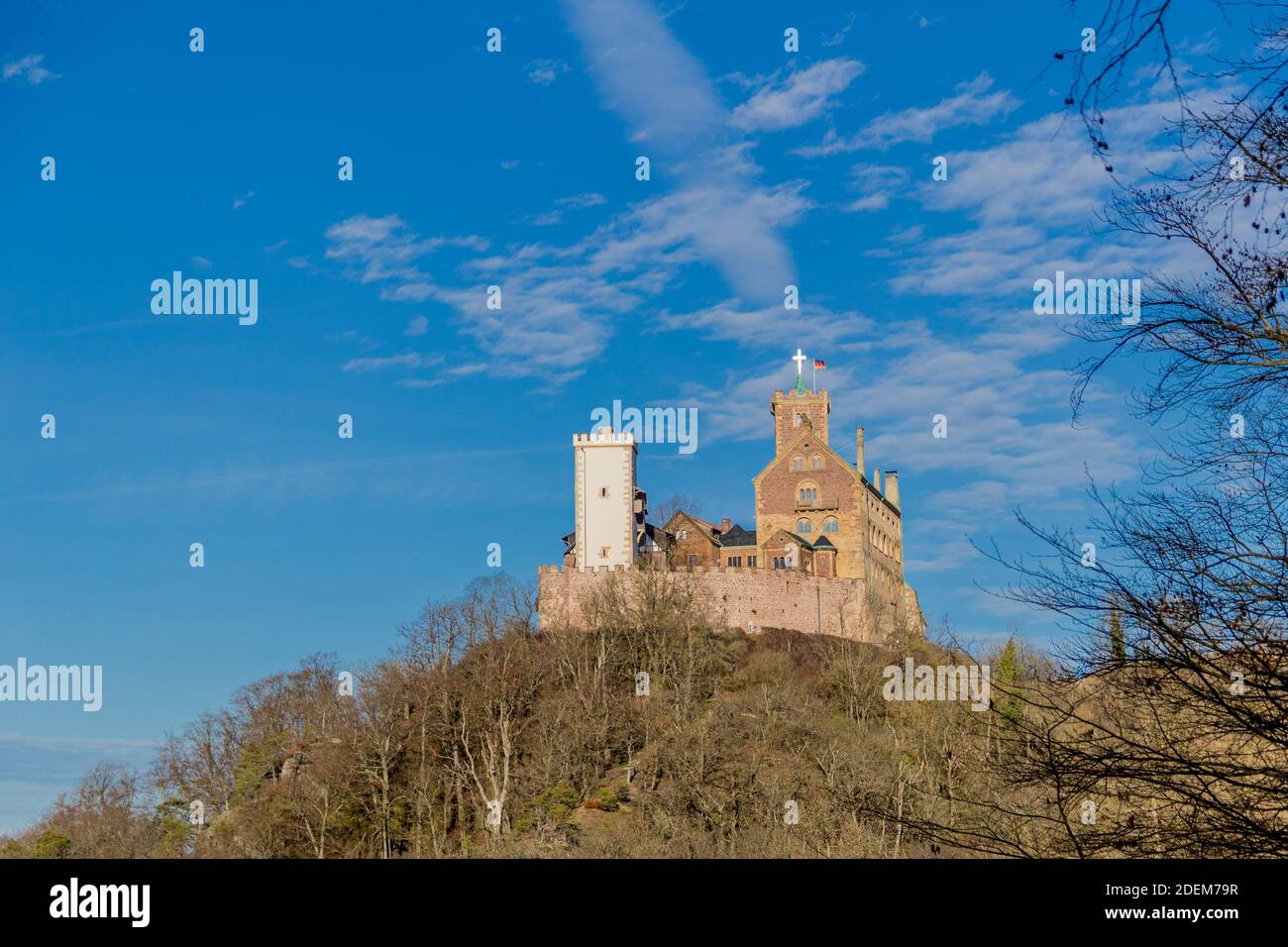 Autumn walk around the beautiful Wartburg Castle in the Thuringian ...
