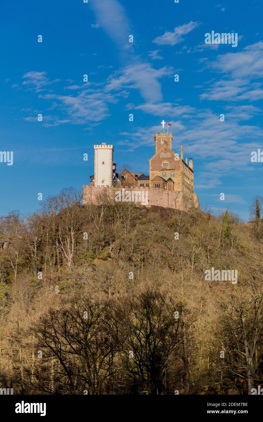 Autumn walk around the beautiful Wartburg Castle in the Thuringian ...