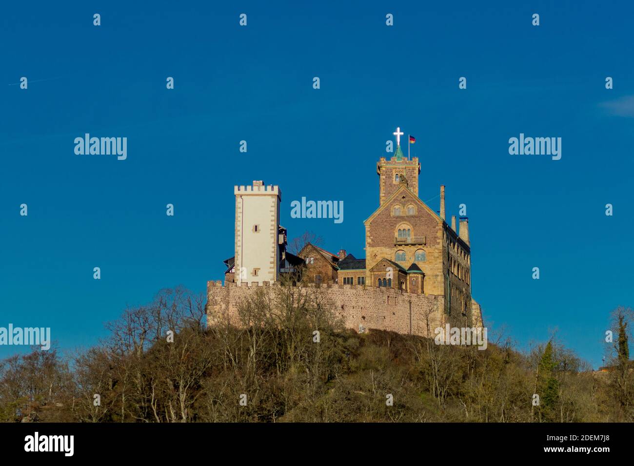 Autumn walk around the beautiful Wartburg Castle in the Thuringian ...