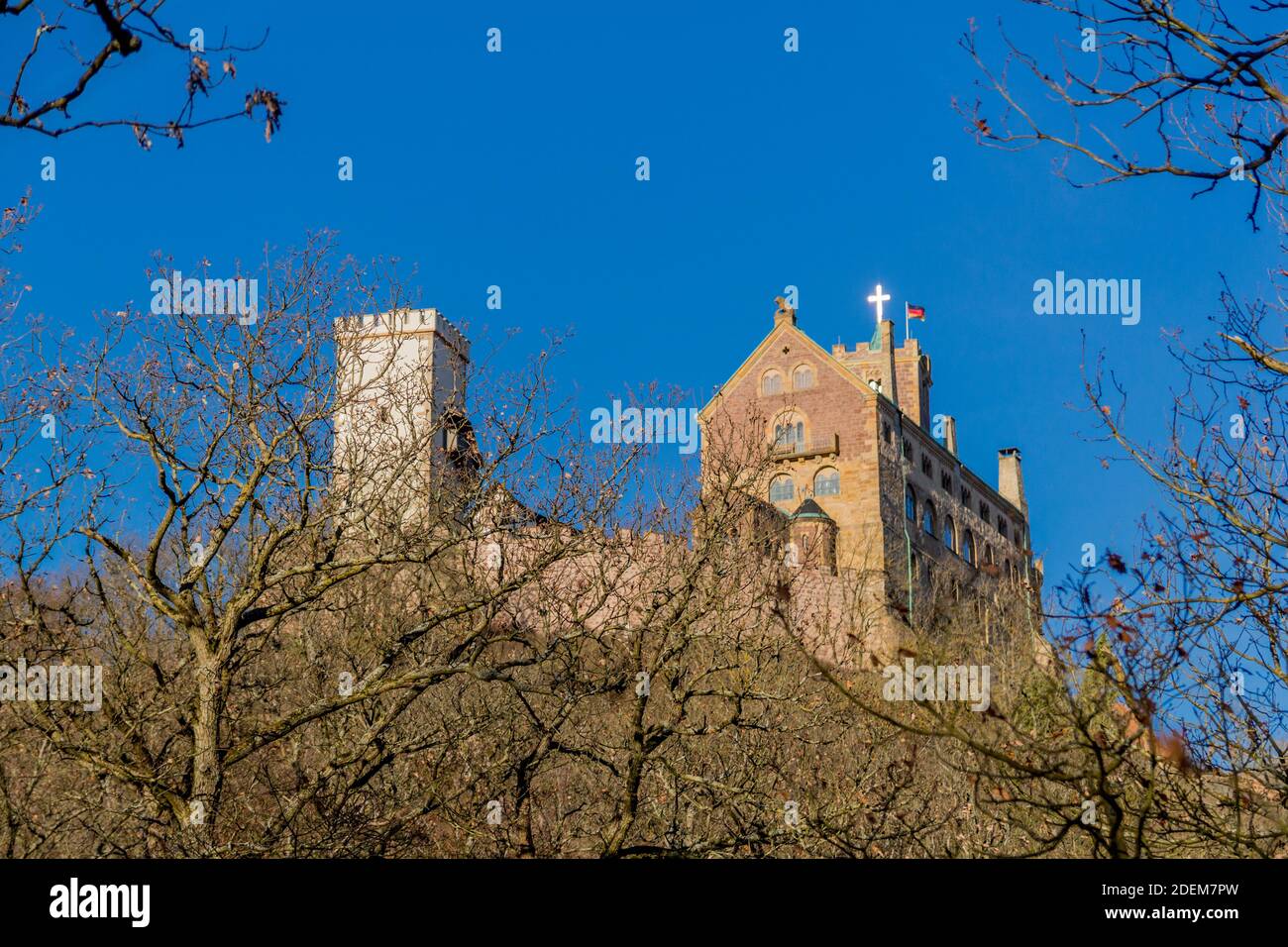 Autumn walk around the beautiful Wartburg Castle in the Thuringian ...
