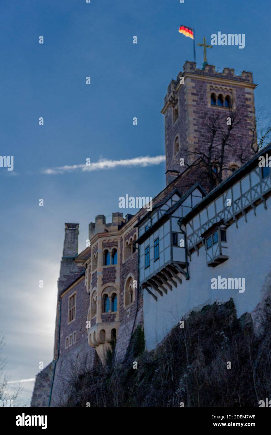 Autumn walk around the beautiful Wartburg Castle in the Thuringian ...
