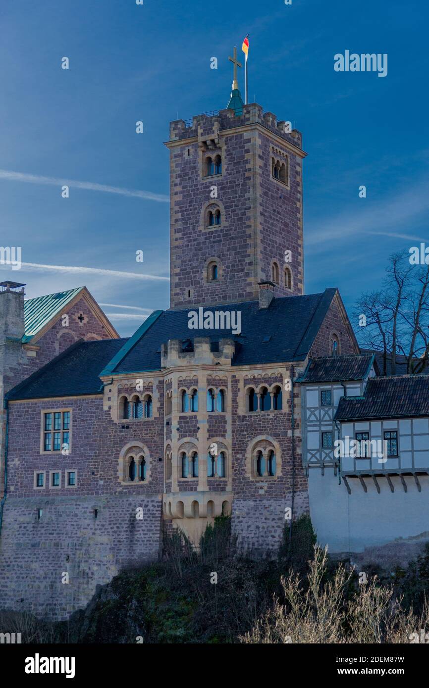 Autumn walk around the beautiful Wartburg Castle in the Thuringian ...