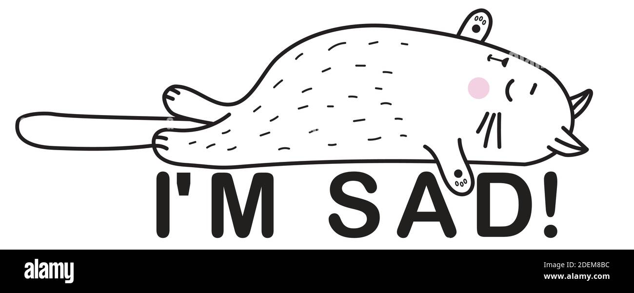 A cute cat lies on its back, spread its paws and the inscription - I m ...