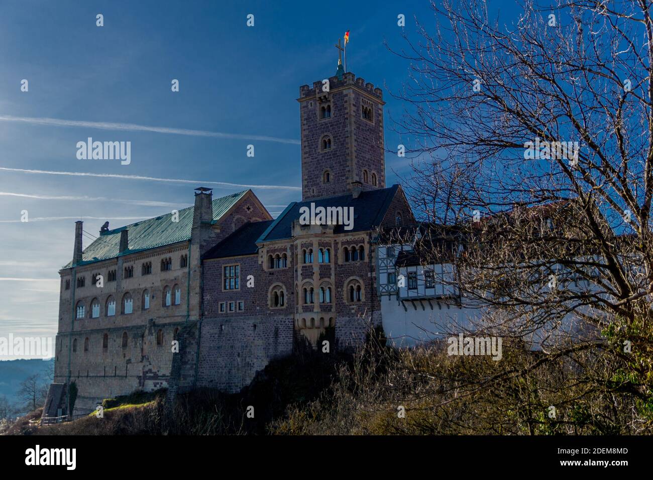 Autumn walk around the beautiful Wartburg Castle in the Thuringian ...