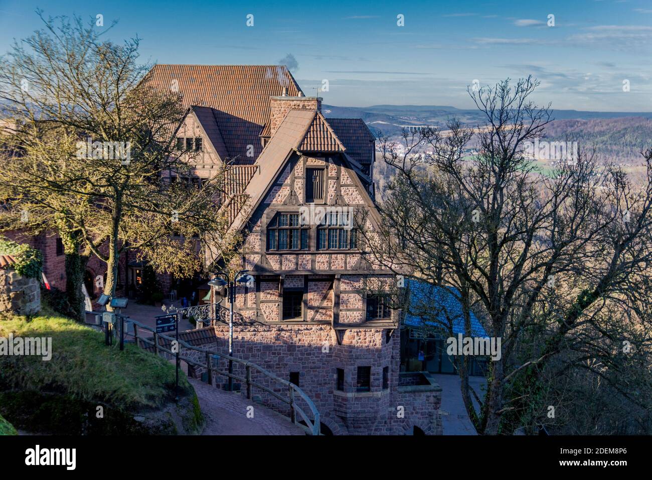 Autumn walk around the beautiful Wartburg Castle in the Thuringian ...
