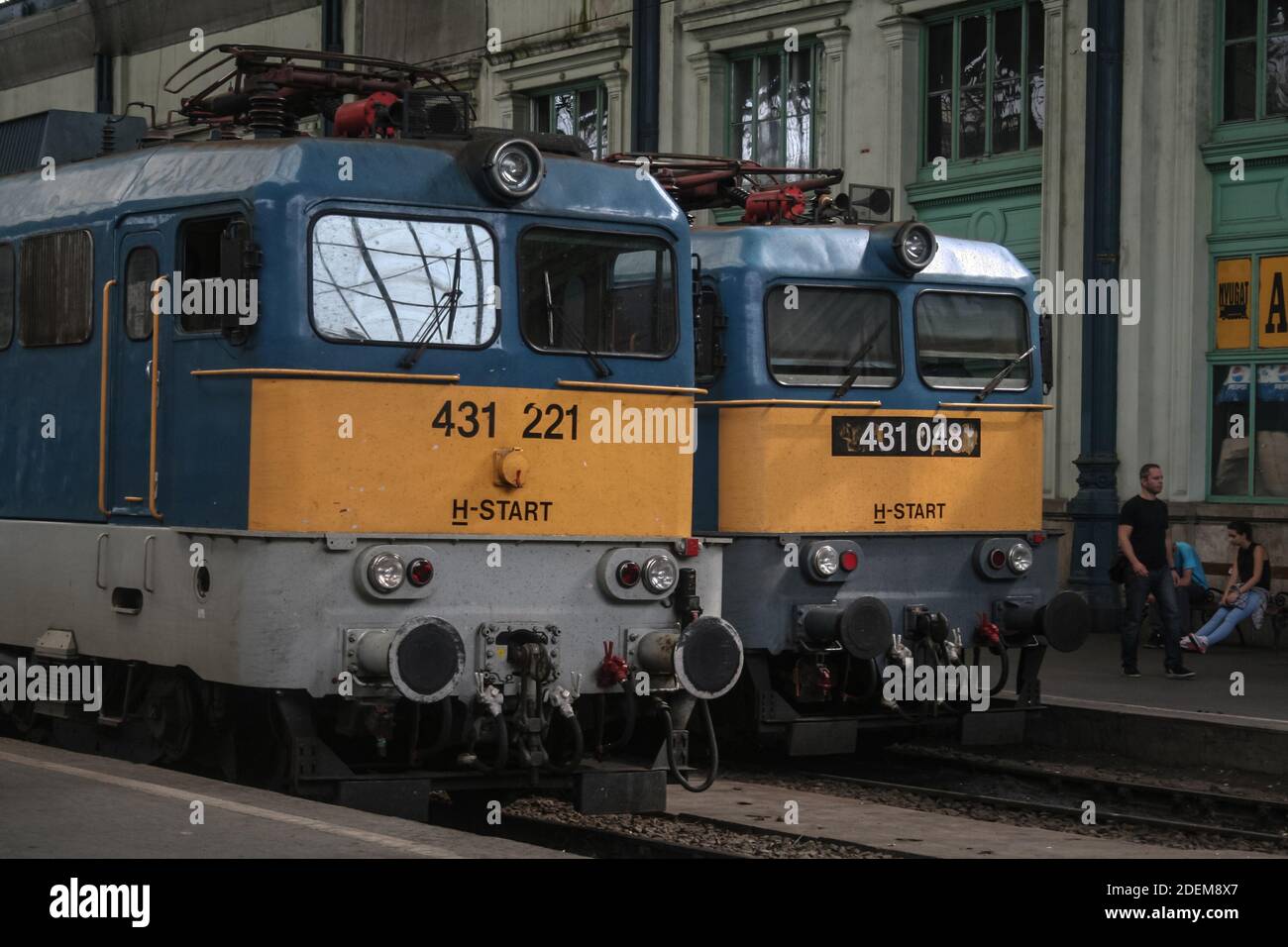BUDAPEST, HUNGARY - JULY 7, 2014: V43 class locomotives from MAV Start ...