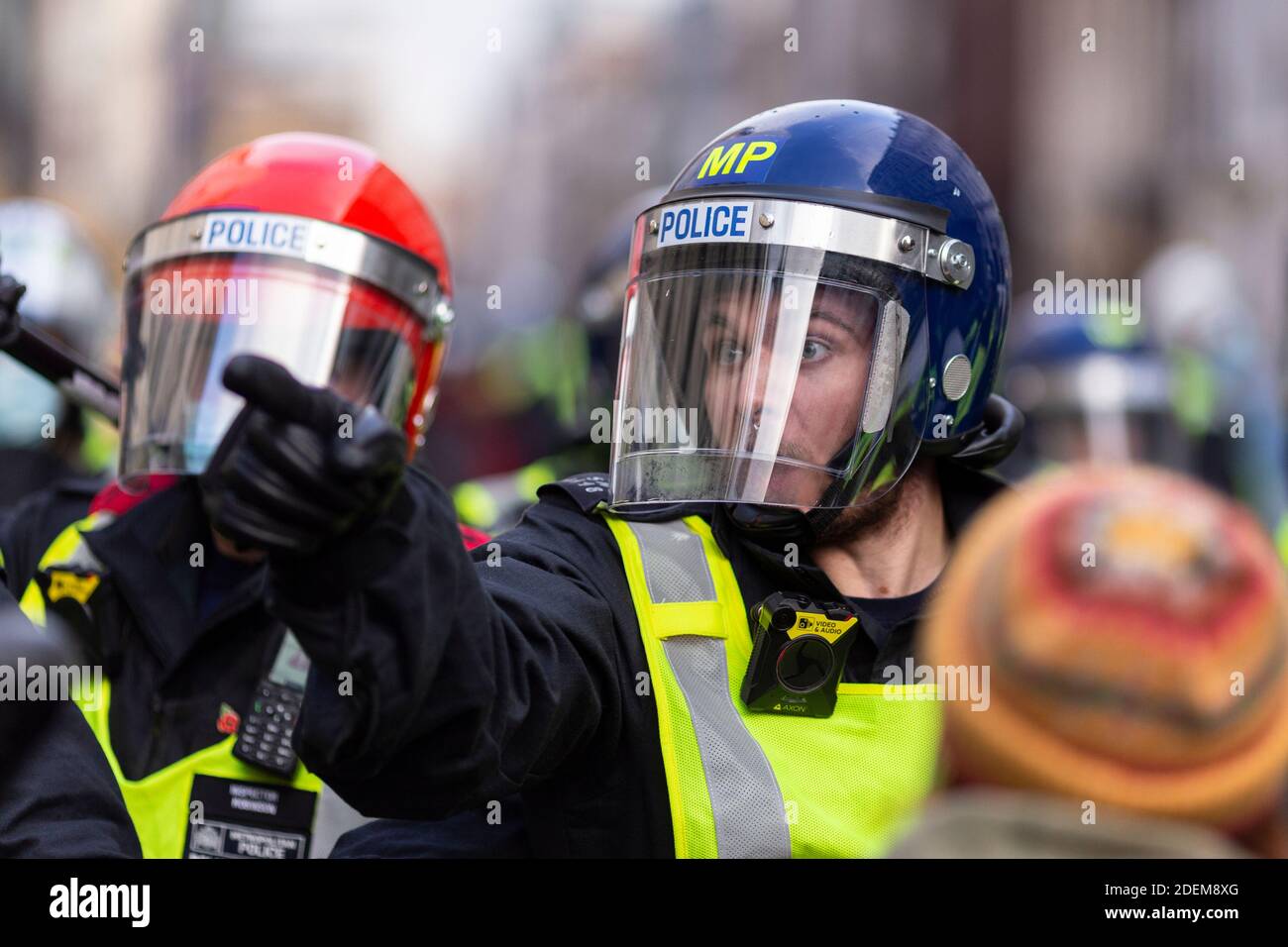 Anti-lockdown protest, Regent Street, London, 28 November 2020. A ...