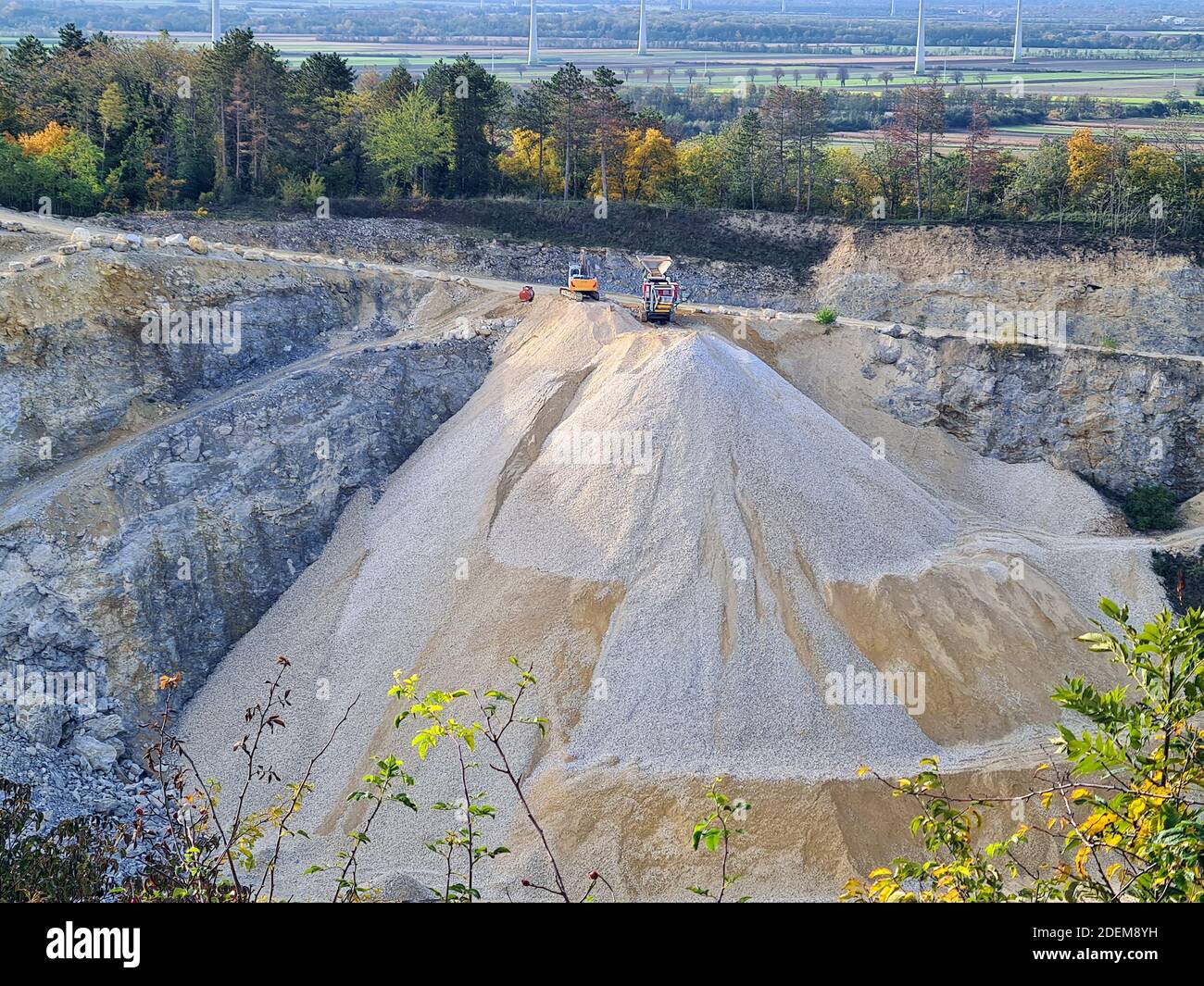 Austria, Mannersdorf, quarry for sand and gravel extraction Stock Photo ...