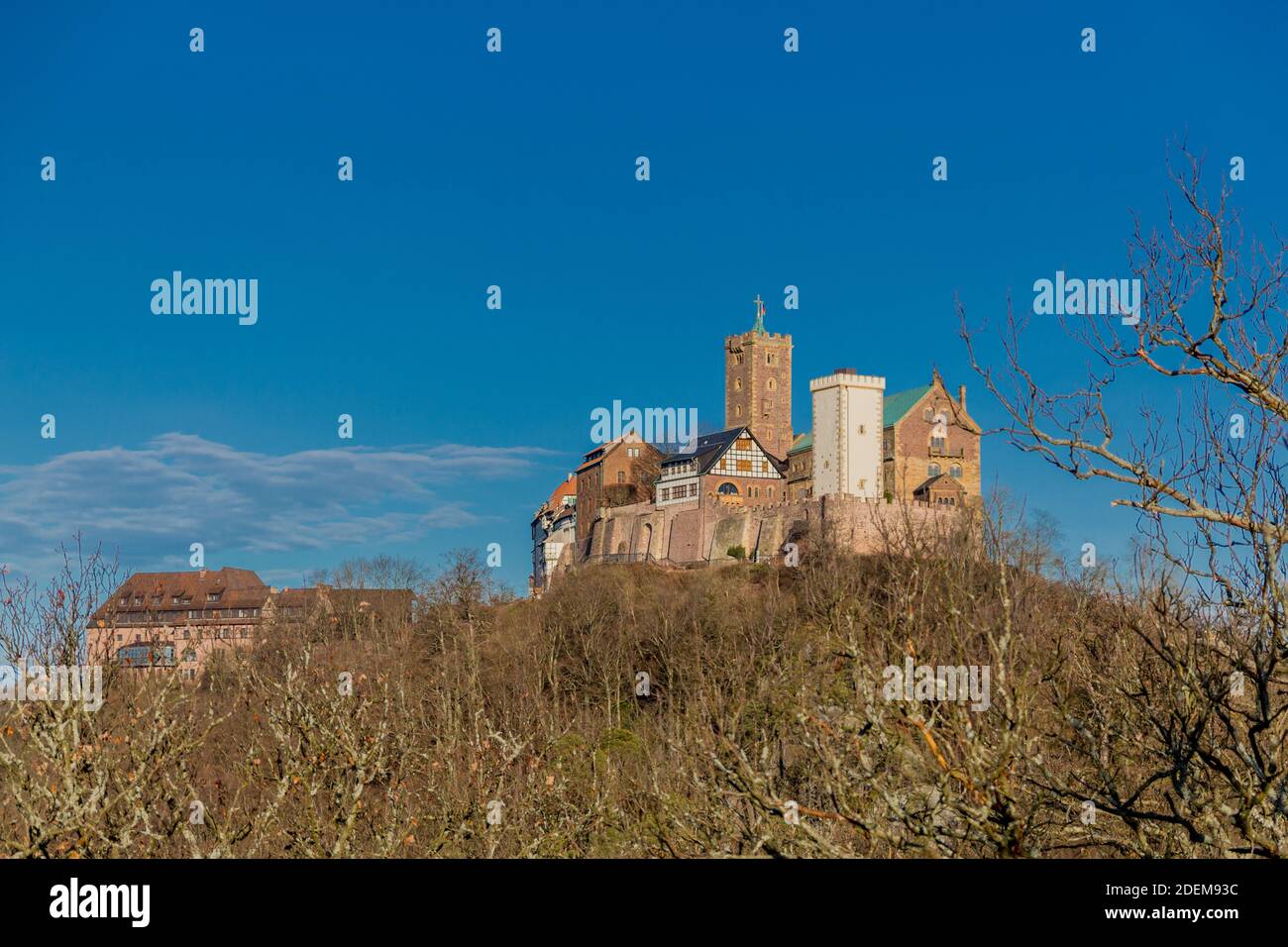 Autumn walk around the beautiful Wartburg Castle in the Thuringian ...