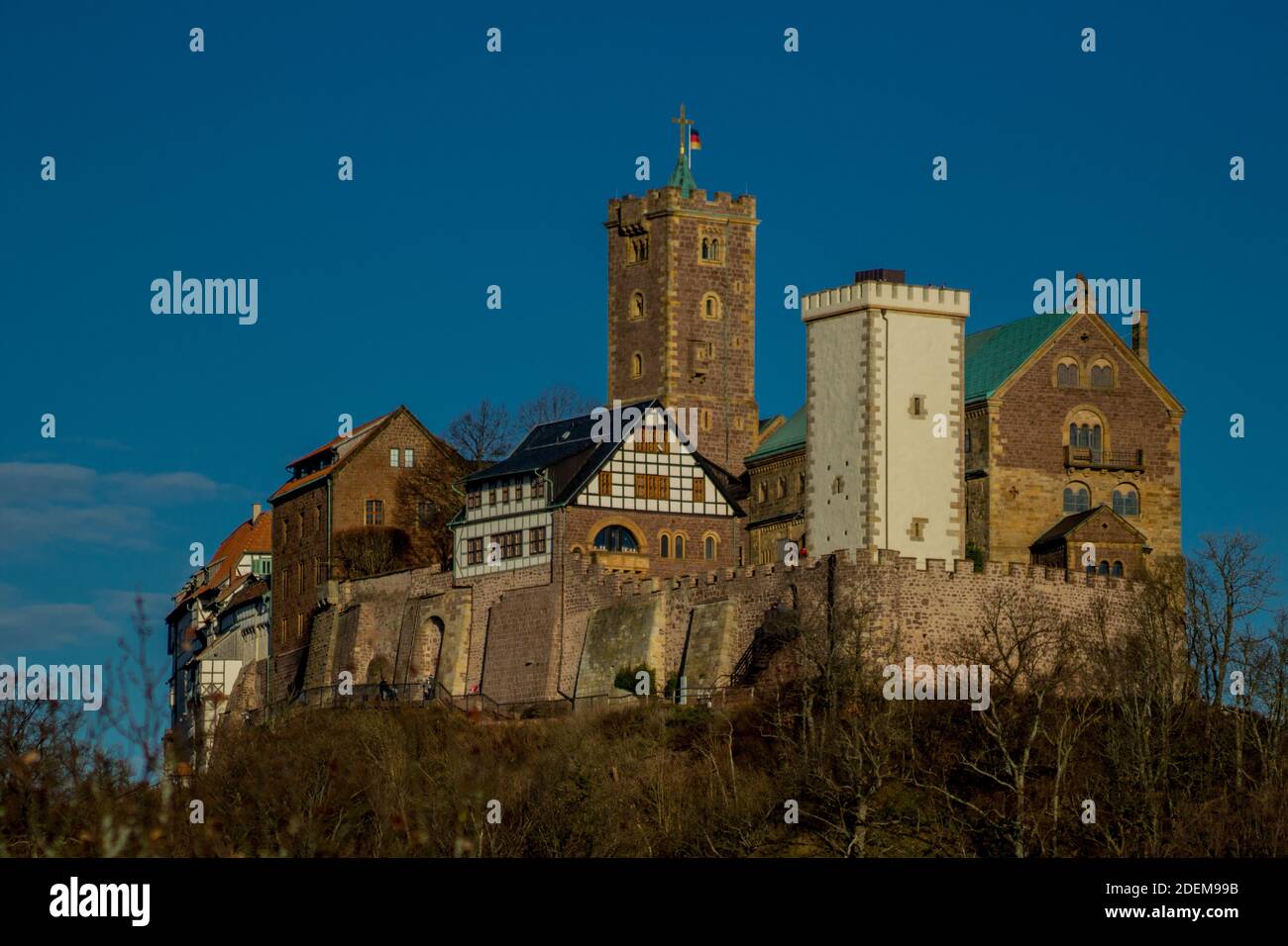 Autumn walk around the beautiful Wartburg Castle in the Thuringian ...