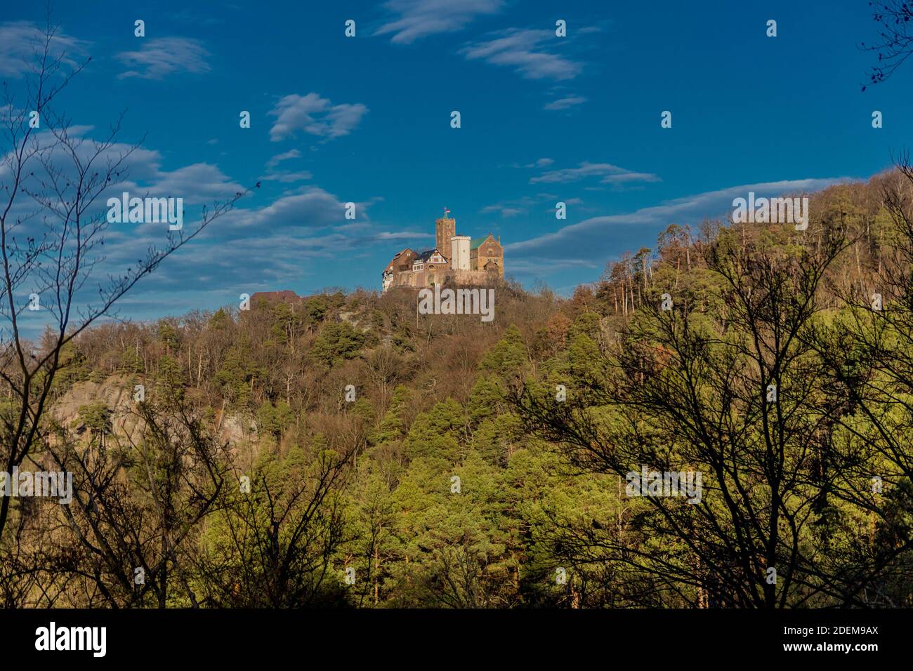 Autumn walk around the beautiful Wartburg Castle in the Thuringian ...