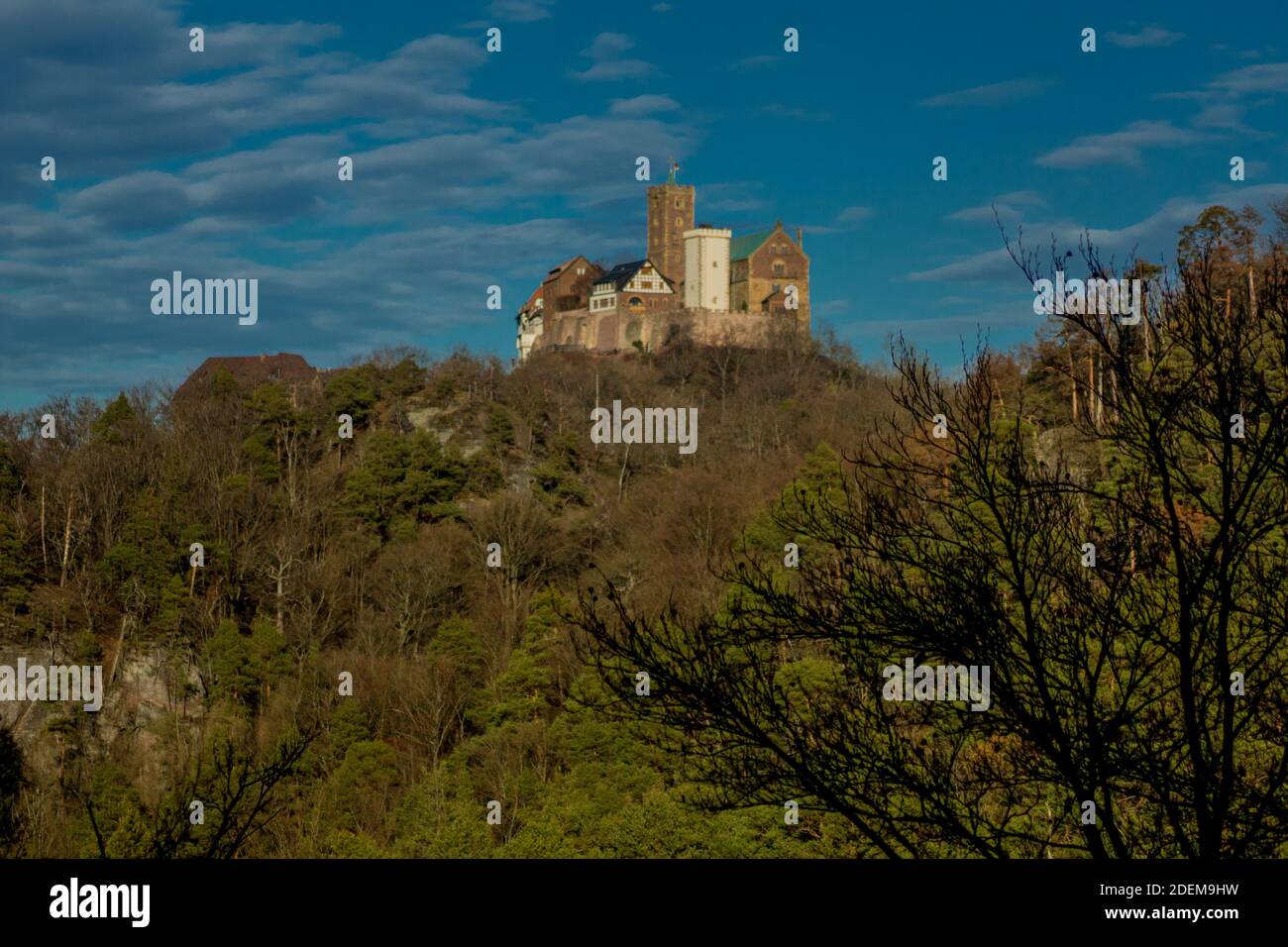 Autumn walk around the beautiful Wartburg Castle in the Thuringian ...