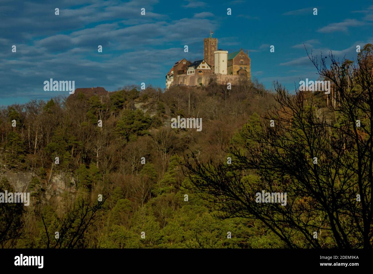 Autumn walk around the beautiful Wartburg Castle in the Thuringian ...