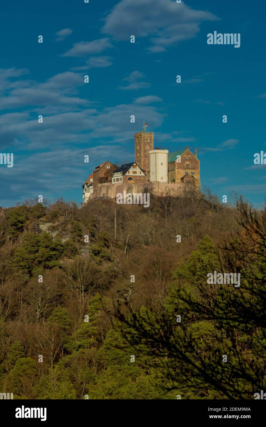 Autumn walk around the beautiful Wartburg Castle in the Thuringian ...