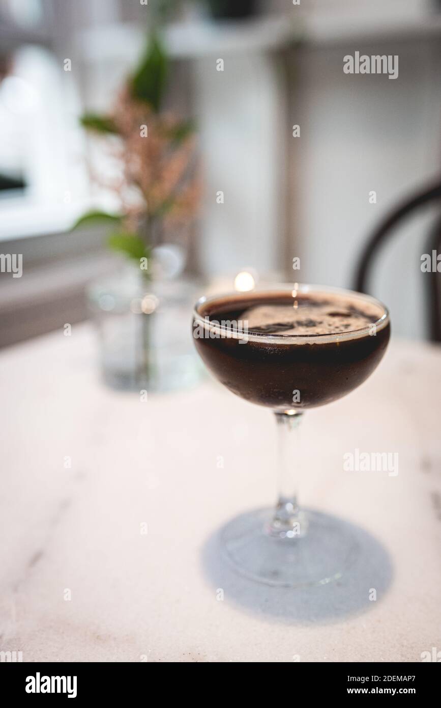 cocktail, glass, drink, alcohol, red, table, restaurant, wineglass ...