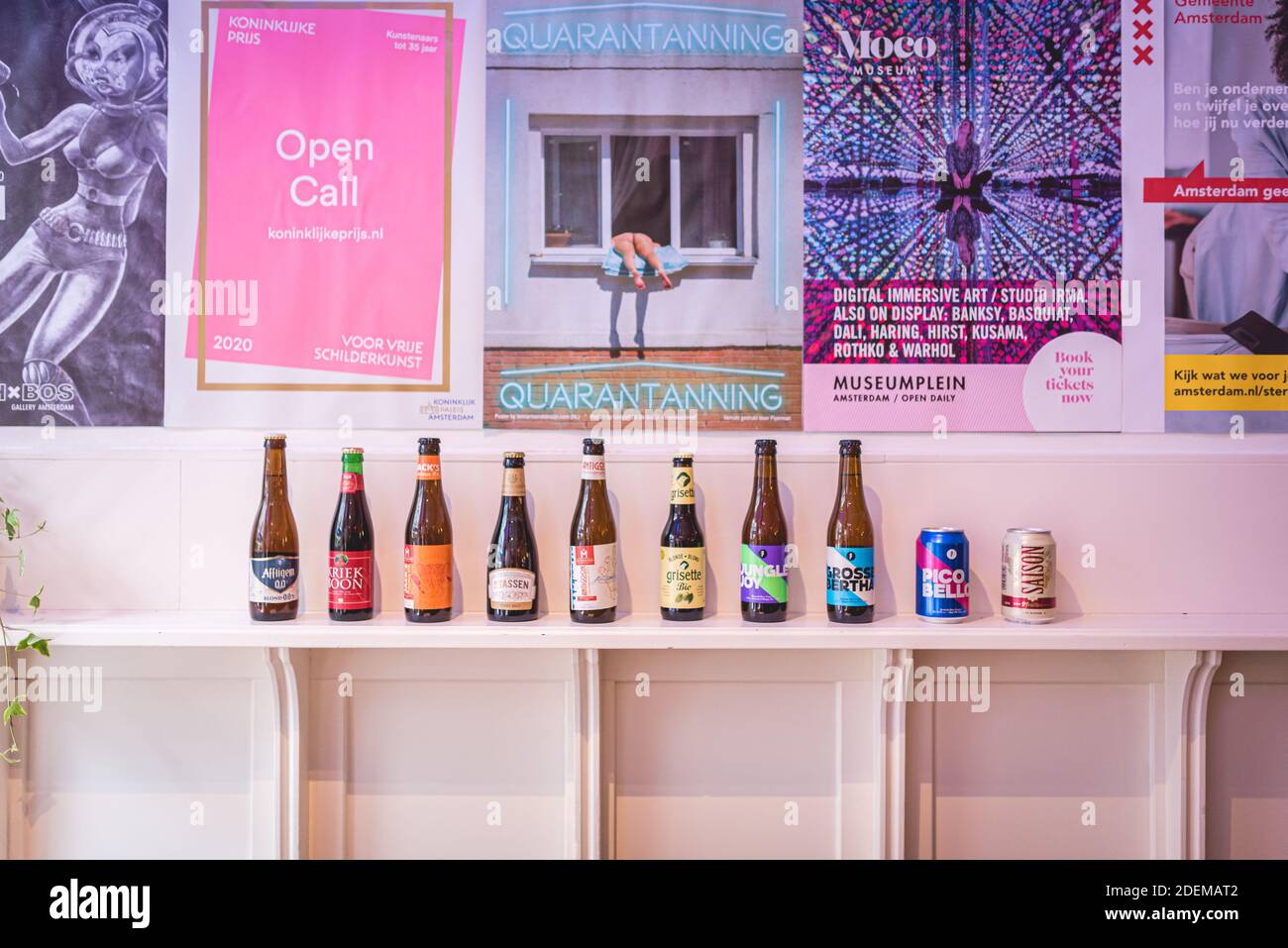 Craft beer bottles on shelf Stock Photo - Alamy
