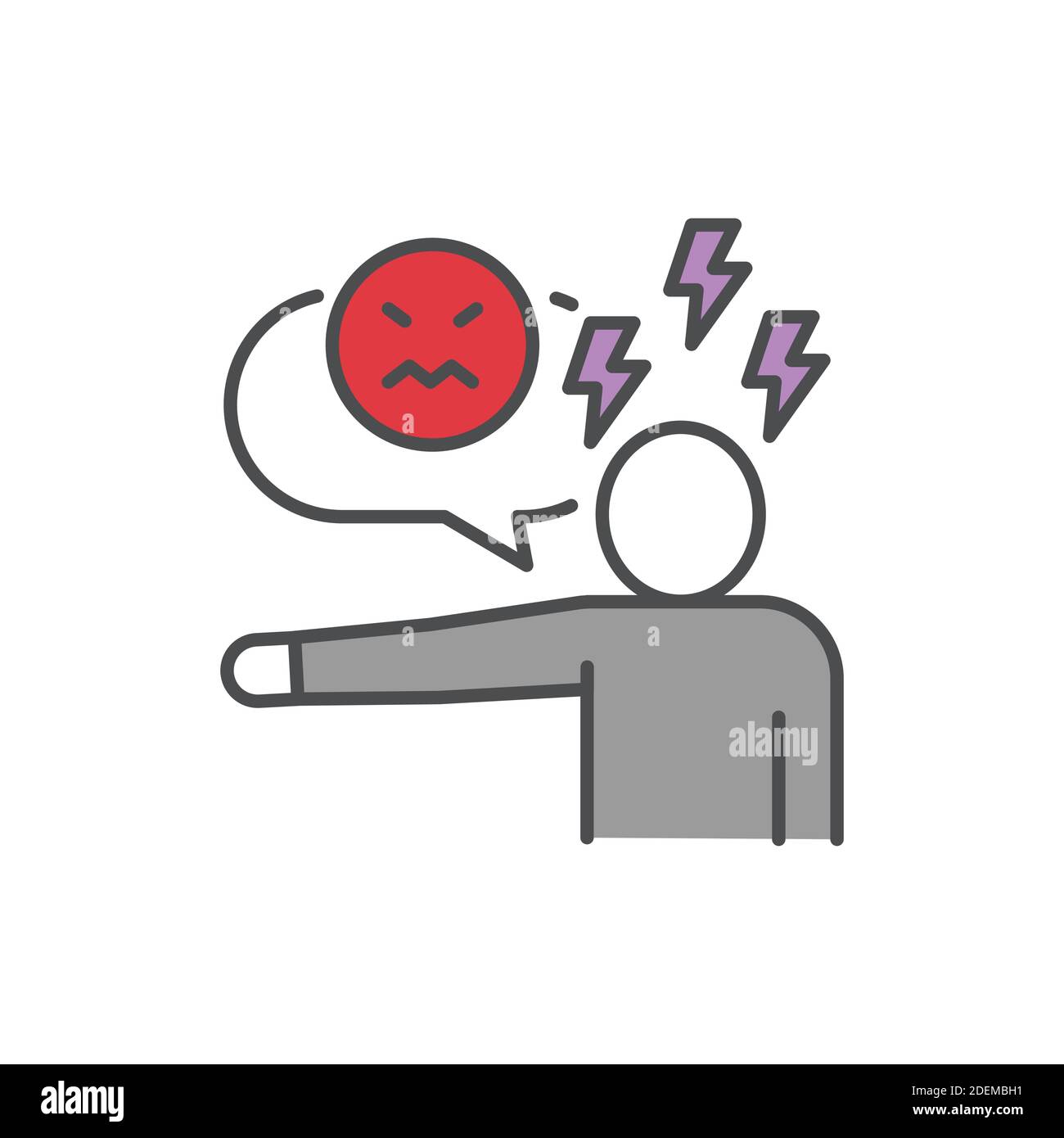 Hatred line color icon. Sign for web page, mobile app Stock Vector ...