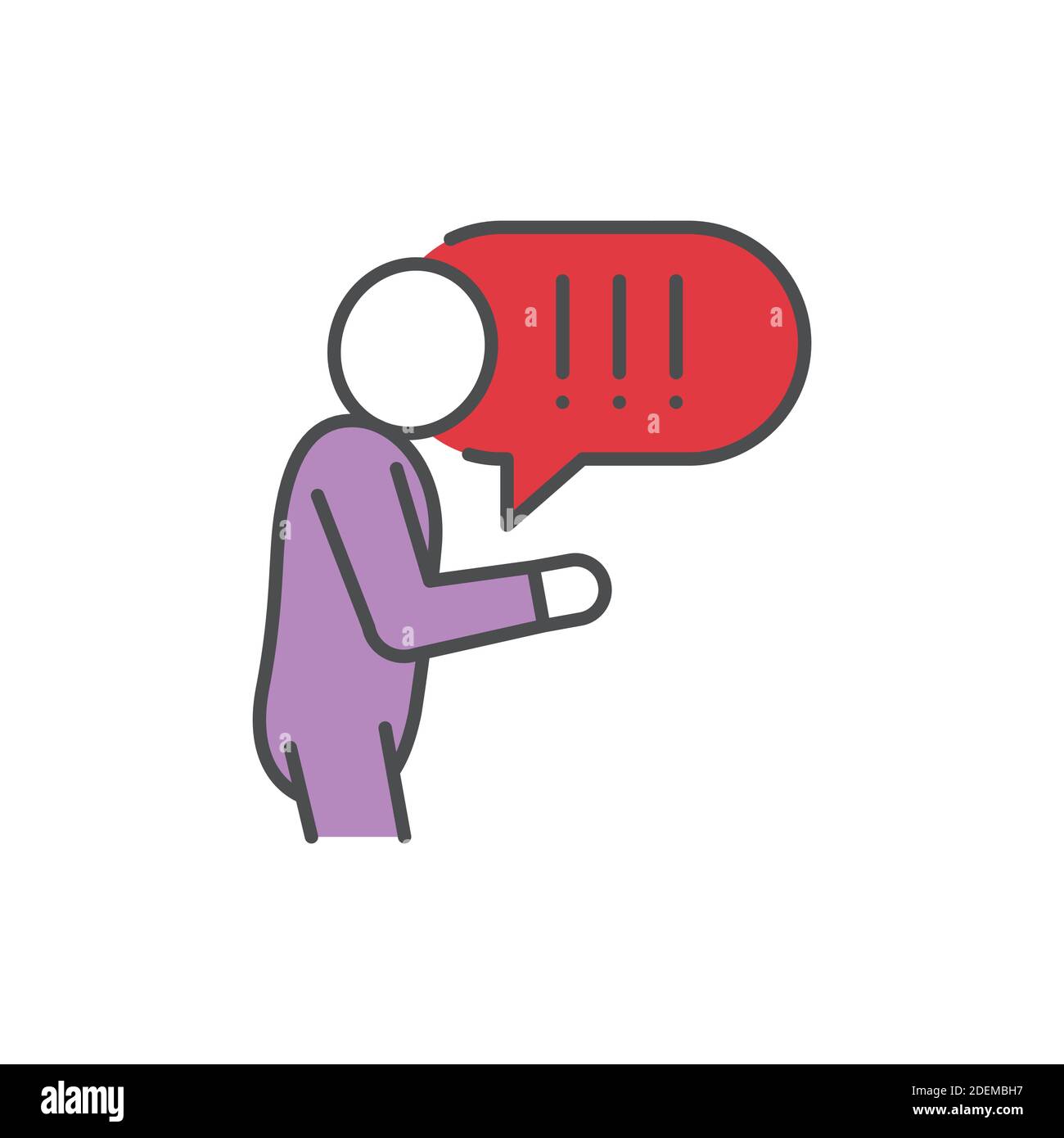 Anger line color icon. Sign for web page, mobile app Stock Vector Image ...
