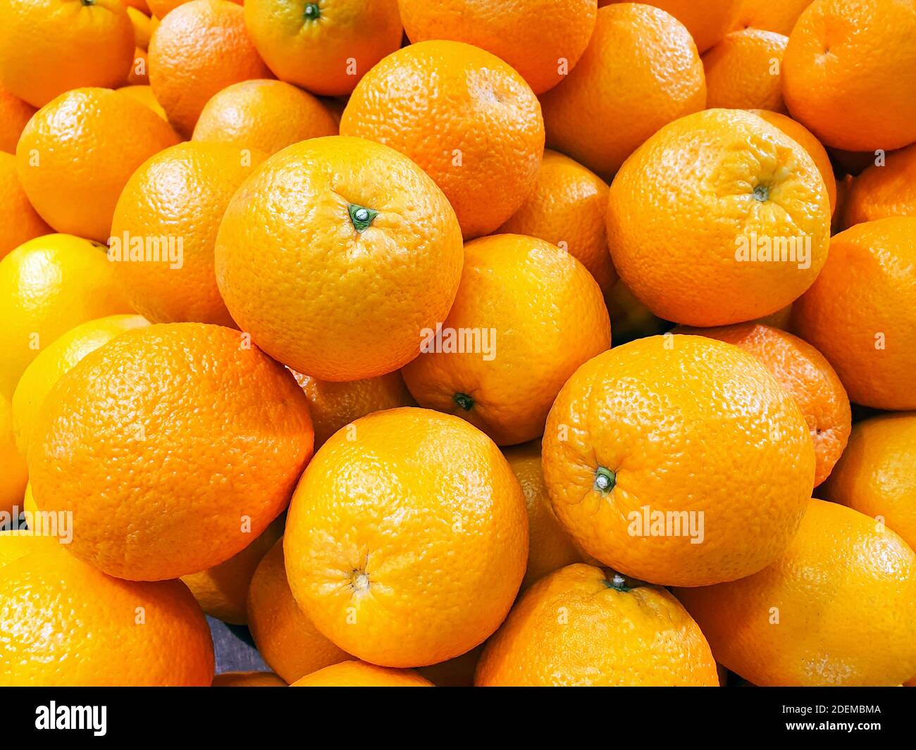 Fresh Juicy Oranges a lot. The view from the top. Background, texture ...