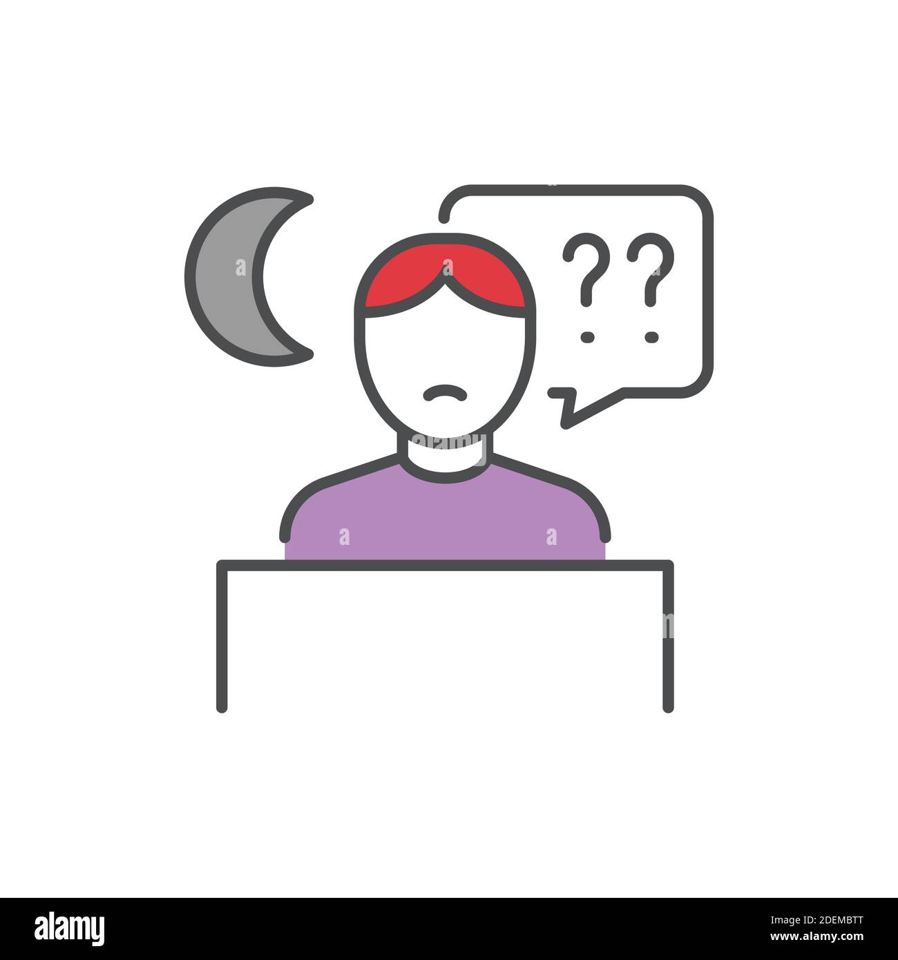 Insomnia sadness Stock Vector Images - Alamy