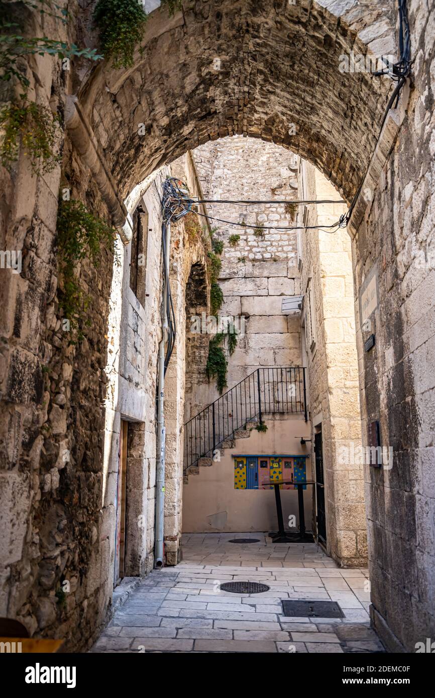 Split Croatia - 08.07.2020 letter boxes, View of the old city of Split ...