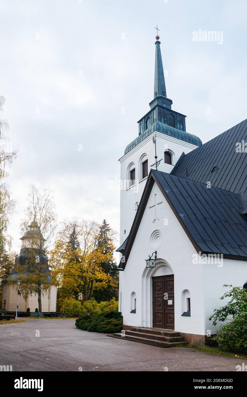 Beautiful white church of Valkeala in Kouvola, Finland Stock Photo - Alamy