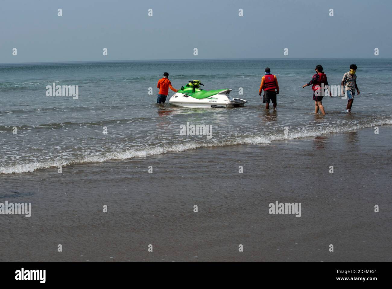 Goa/ India 09 November 2020 A jet ski ride Boat at Baga Beach Goa Stock ...