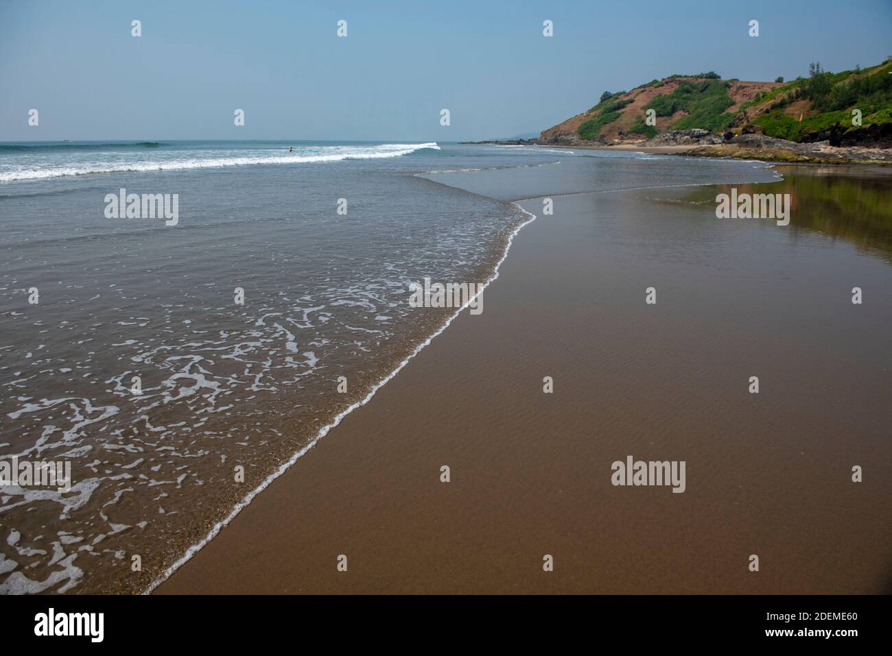 Goa/ India 09 November 2020 Sandy beach and soft White transparent ...