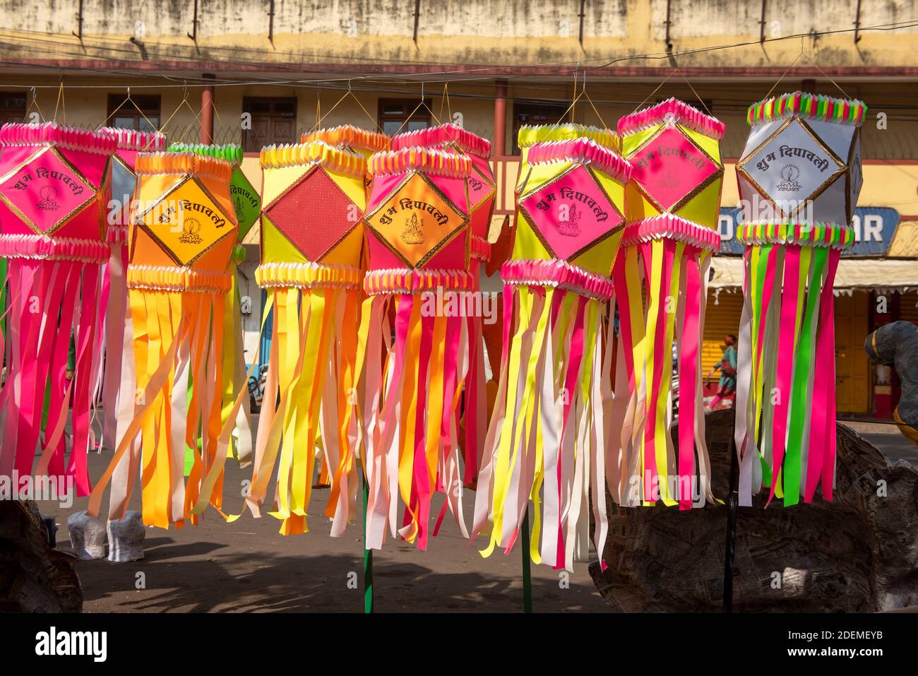 Goa/ India 09 November 2020 Bright colorful lanterns hanging for sale ...