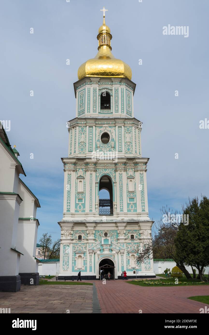 Building of Bell Tower in Saint Sophia's Cathedral Kiev in Ukraine, an ...