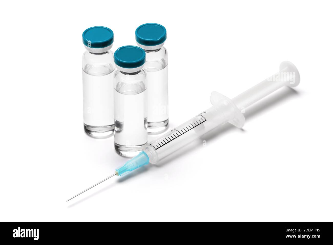 medical ampoule vials and syringe isolated on white background Stock ...