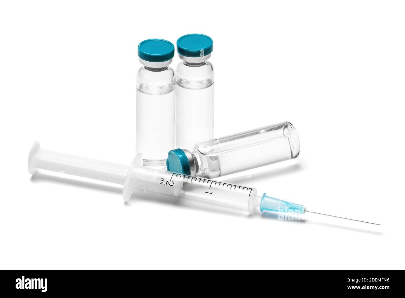 medical ampoule vials and syringe isolated on white background Stock ...