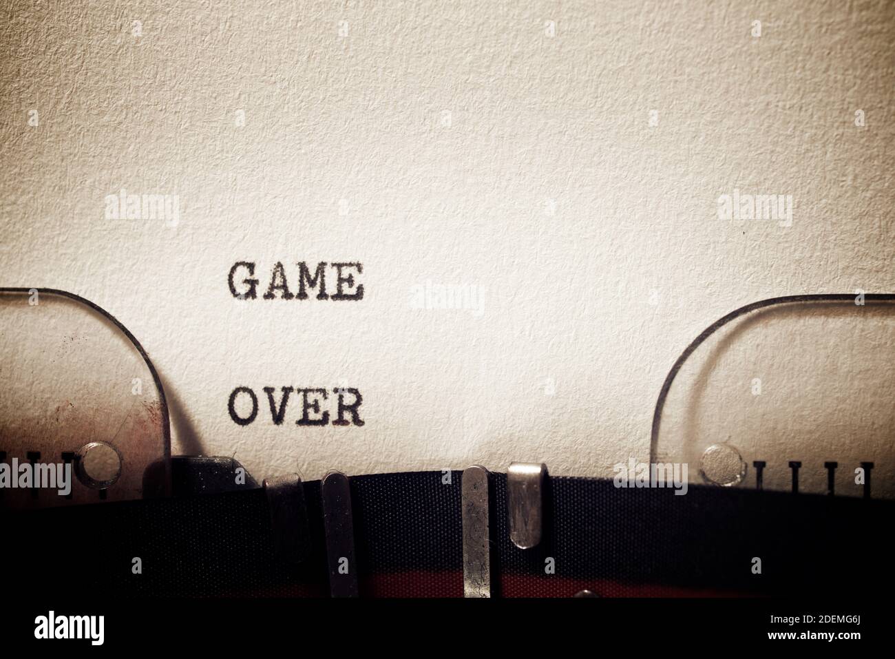 Game over phrase written with a typewriter Stock Photo - Alamy