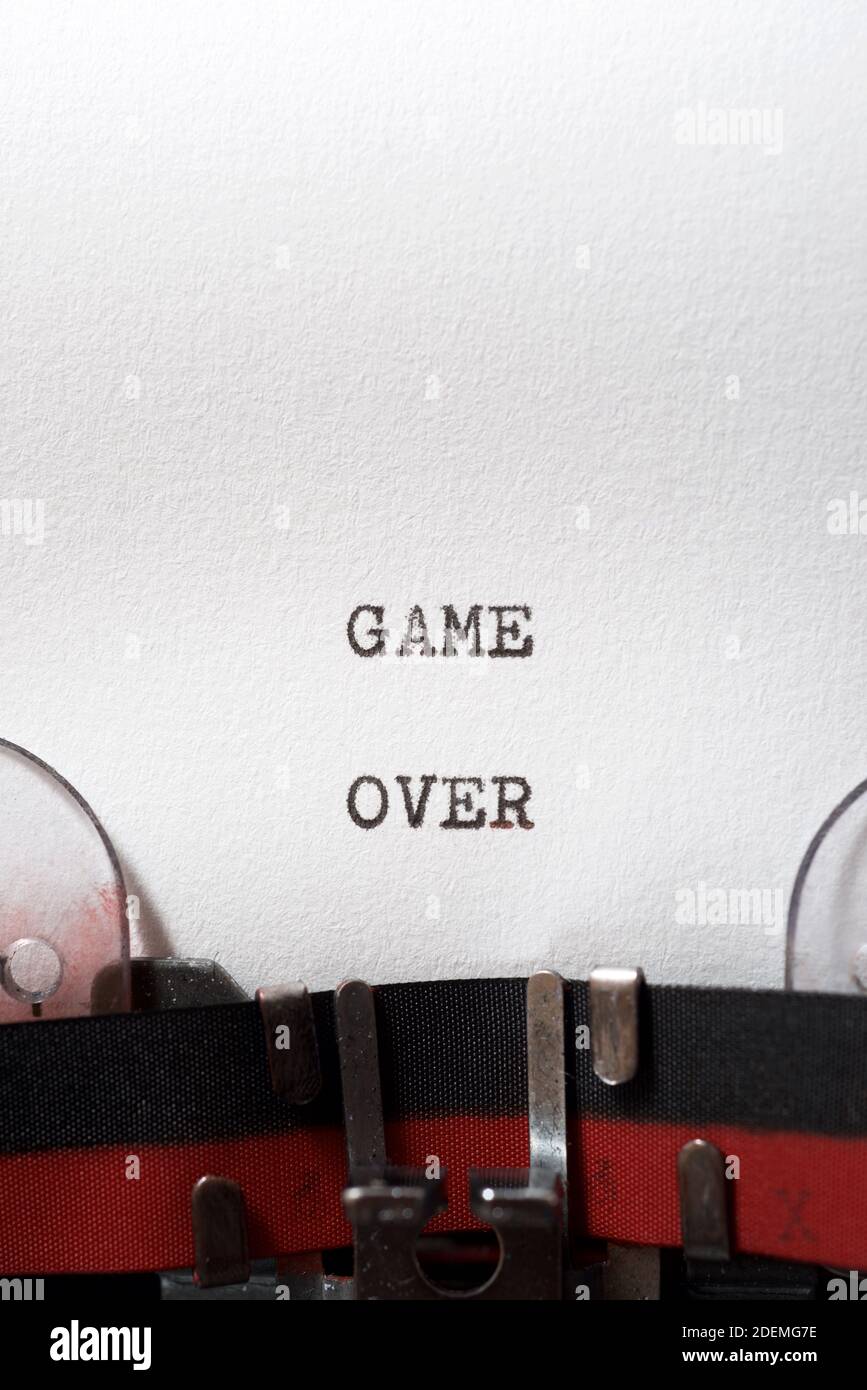 Game over phrase written with a typewriter Stock Photo - Alamy