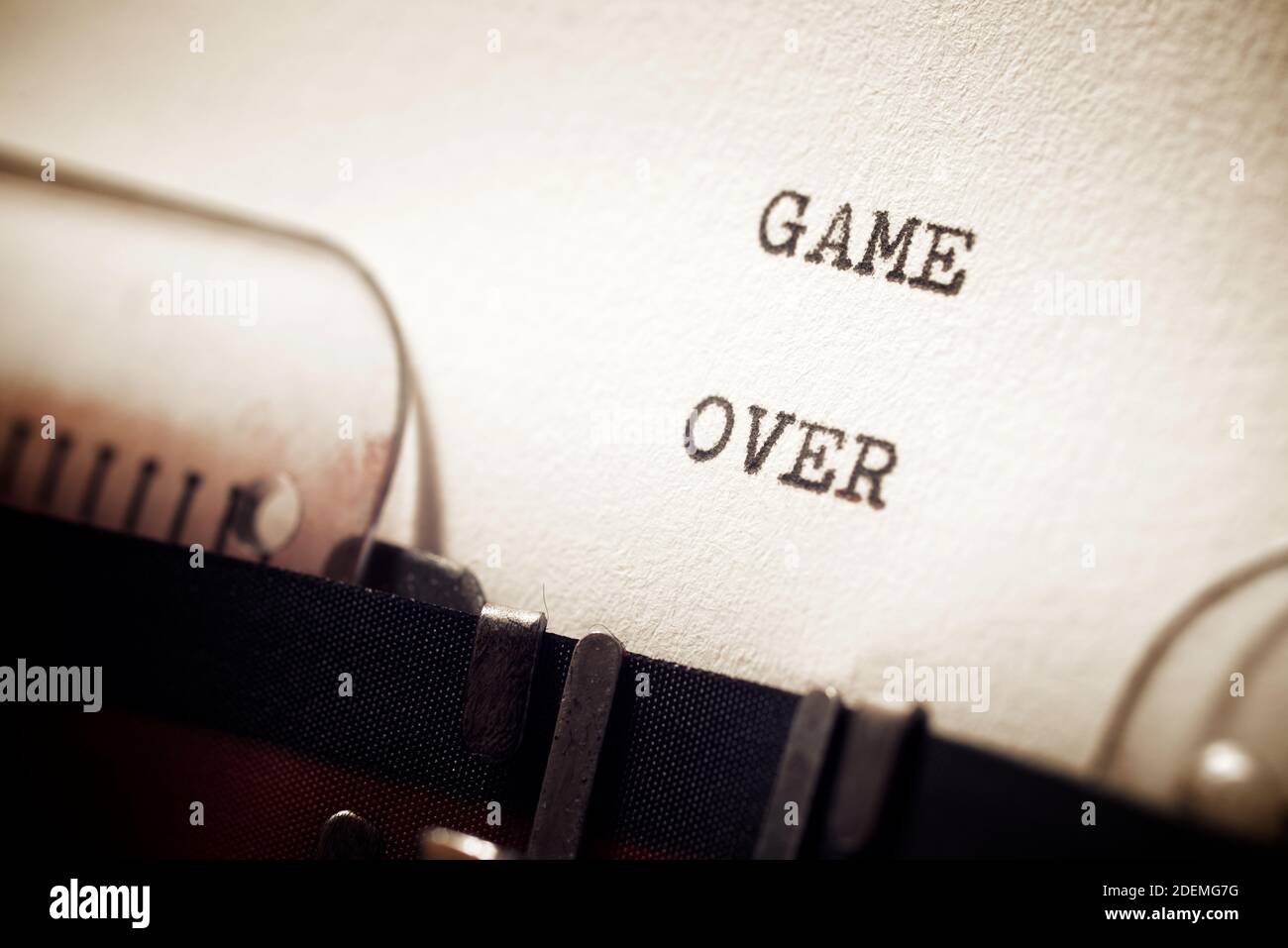 Game over phrase written with a typewriter Stock Photo - Alamy