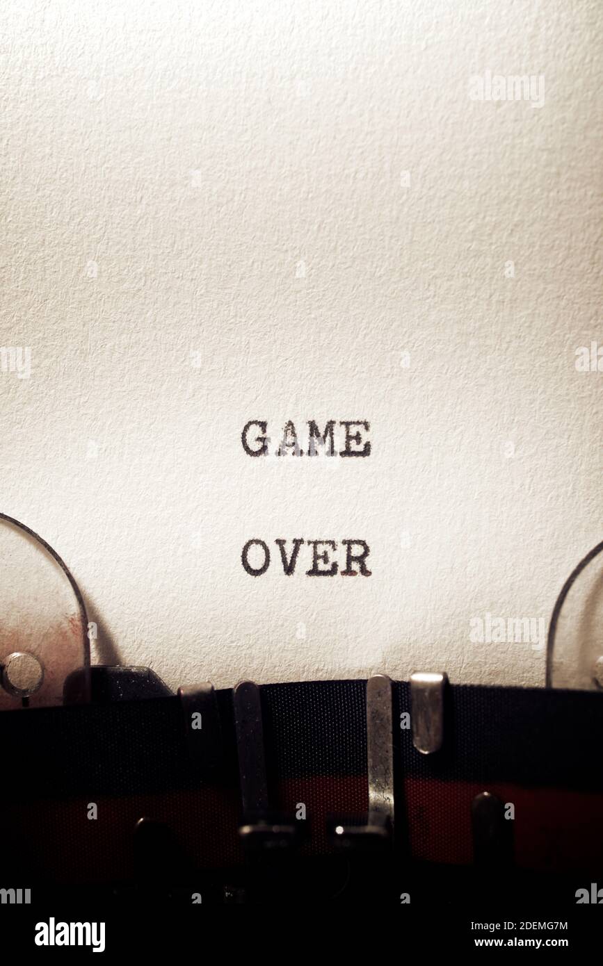 Game over phrase written with a typewriter Stock Photo - Alamy